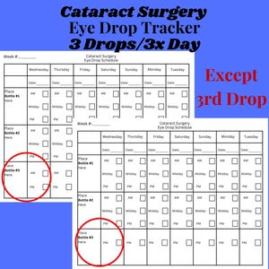 Eyedrop Cataract Surgery Eye Drop Tracker Eye Drop Schedule for ...