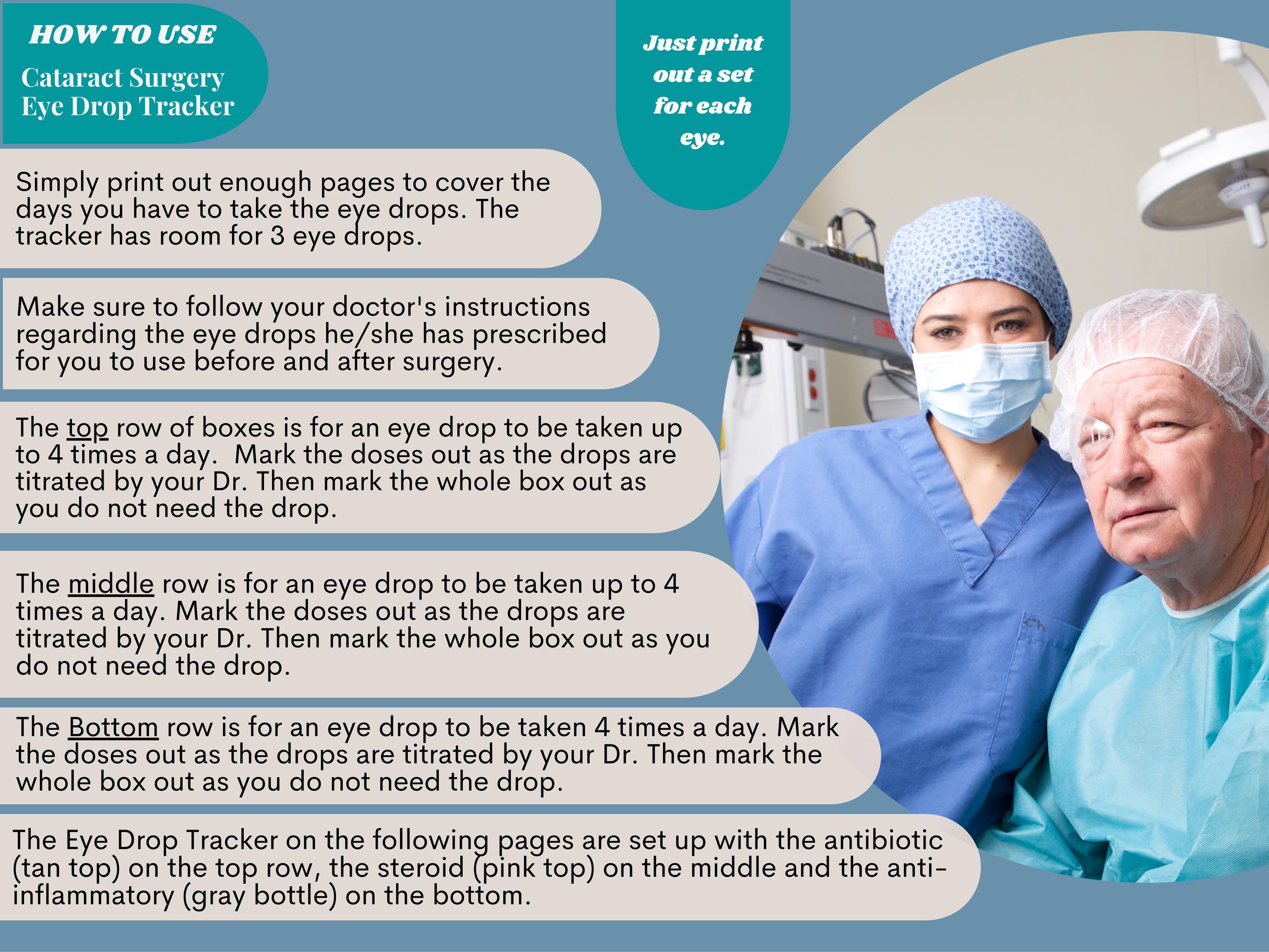 Cataract Eye Drop Schedule for Cataract Surgery Medication Tracker Eye ...
