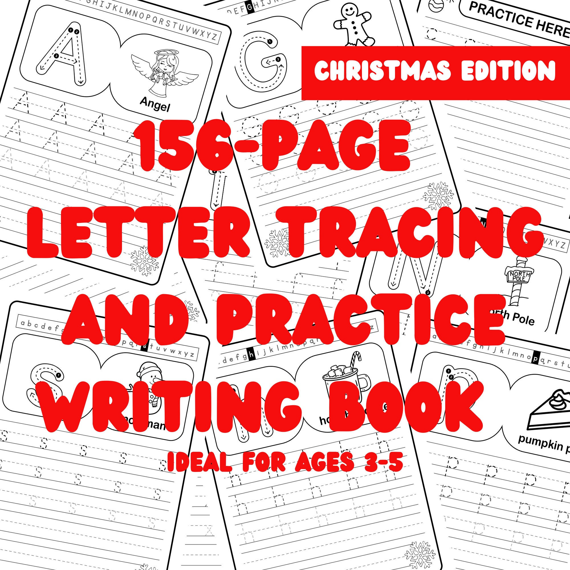 Christmas Letter Tracing Printable Handwriting Tracing and Practice ...