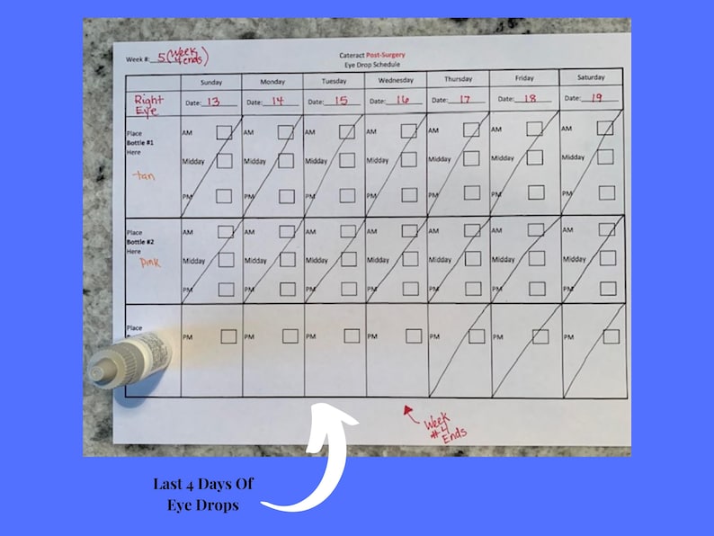 Eyedrop Cataract Surgery Eye Drop Tracker Eye Drop Schedule for ...