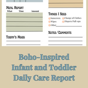 Caregiver Daily Log Infant Daily Report Caregiver Checklist Toddler ...