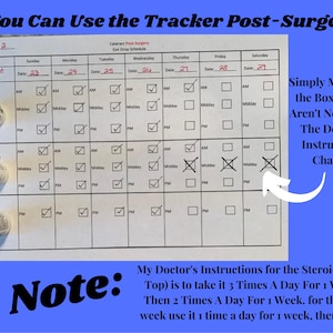 Eyedrop Cataract Surgery Eye Drop Tracker Eye Drop Schedule for ...