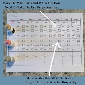 Cataract Eye Drop Schedule for Cataract Surgery Medication Tracker Eye ...