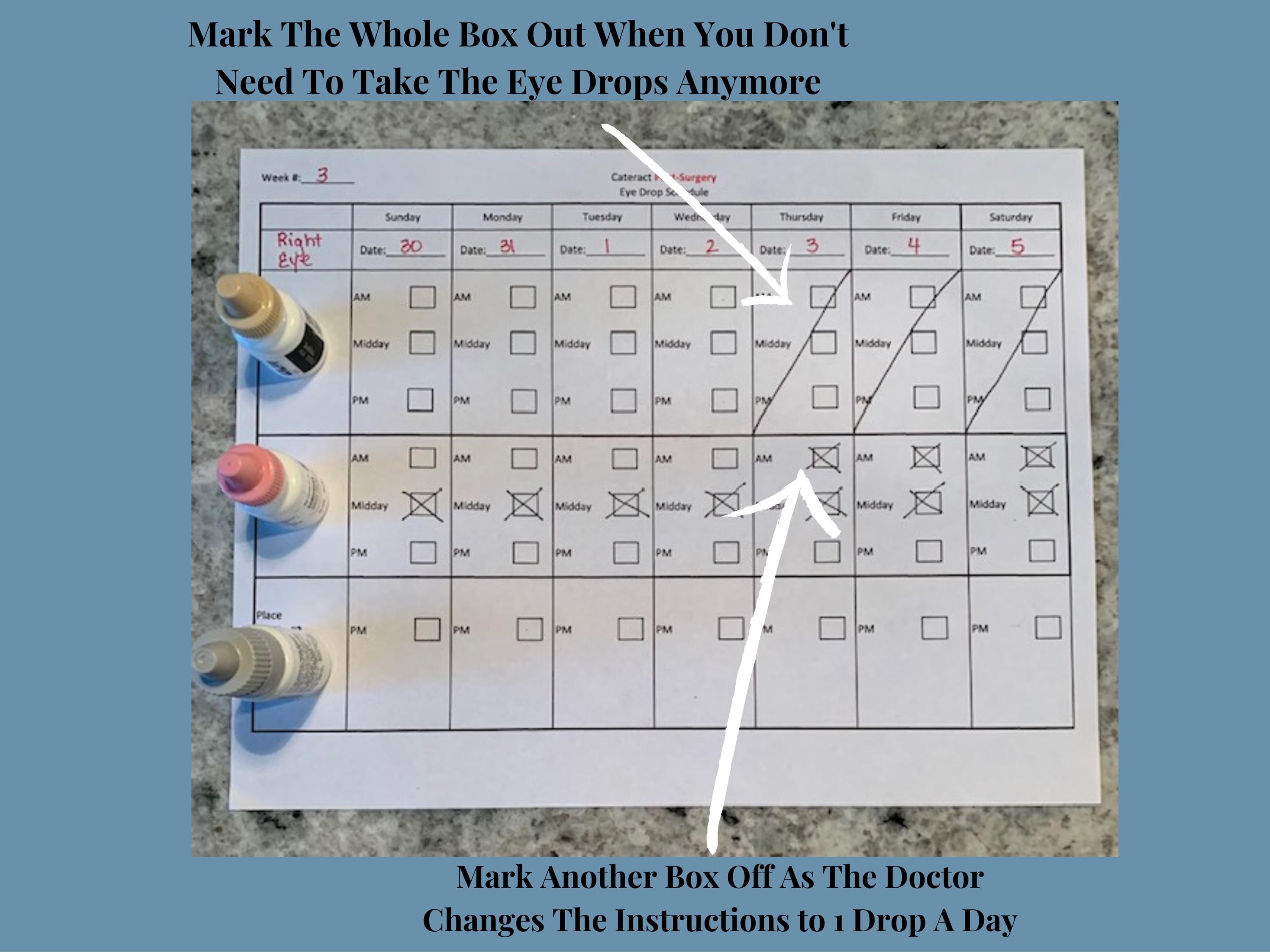 Cataract Eye Drop Schedule for Cataract Surgery Medication Tracker Eye ...