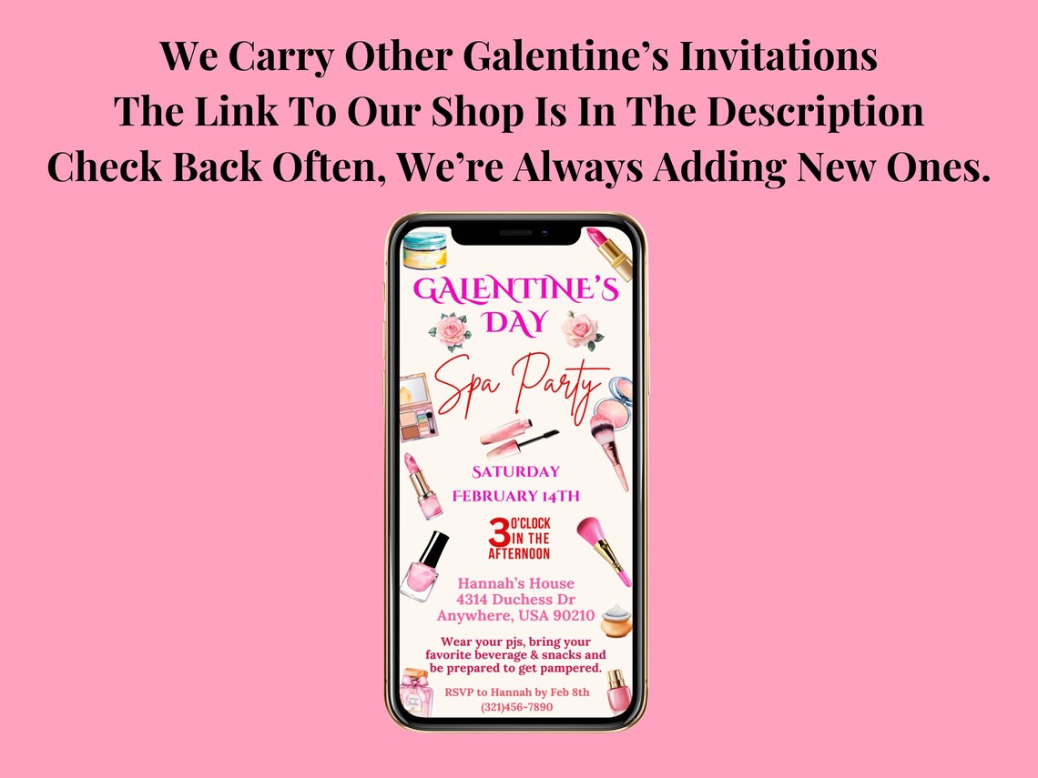 Galentines Day Invitation Digital Spa Party Template Girl Day Out ...