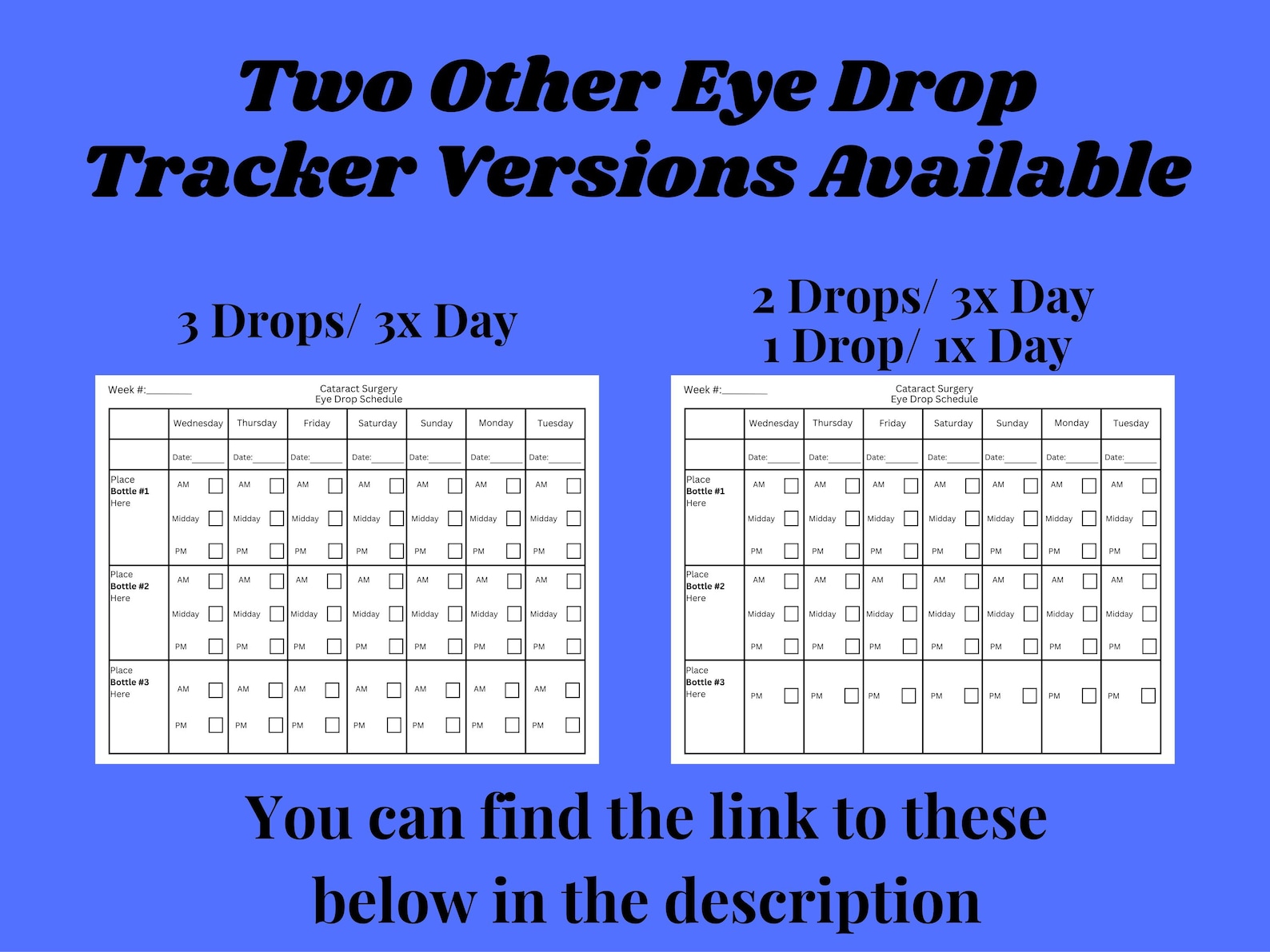 Eyedrop Cataract Surgery Eye Drop Tracker Eye Drop Schedule for ...