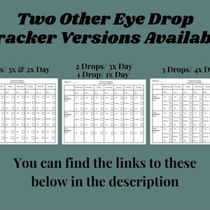 Cataract Eye Drop Schedule for Cataract Surgery Medication Tracker Eye ...