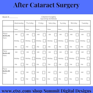 Eyedrop Cataract Surgery Eye Drop Tracker Eye Drop Schedule for ...