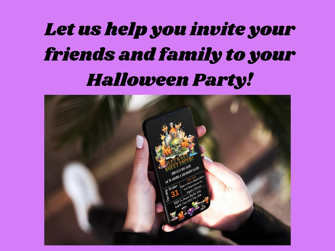 Lets Get Sheet Faced Halloween Party Invitation Digital Adult Party ...