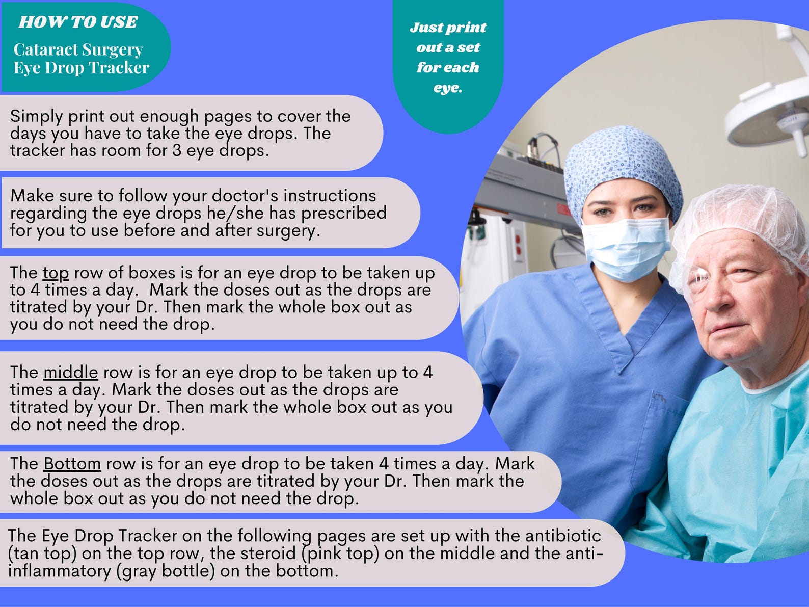 Eyedrop Cataract Surgery Eye Drop Tracker Eye Drop Schedule for ...