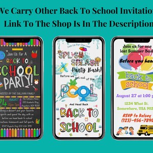 Digital Back to School Party Invitation Animated Back to School Invite ...