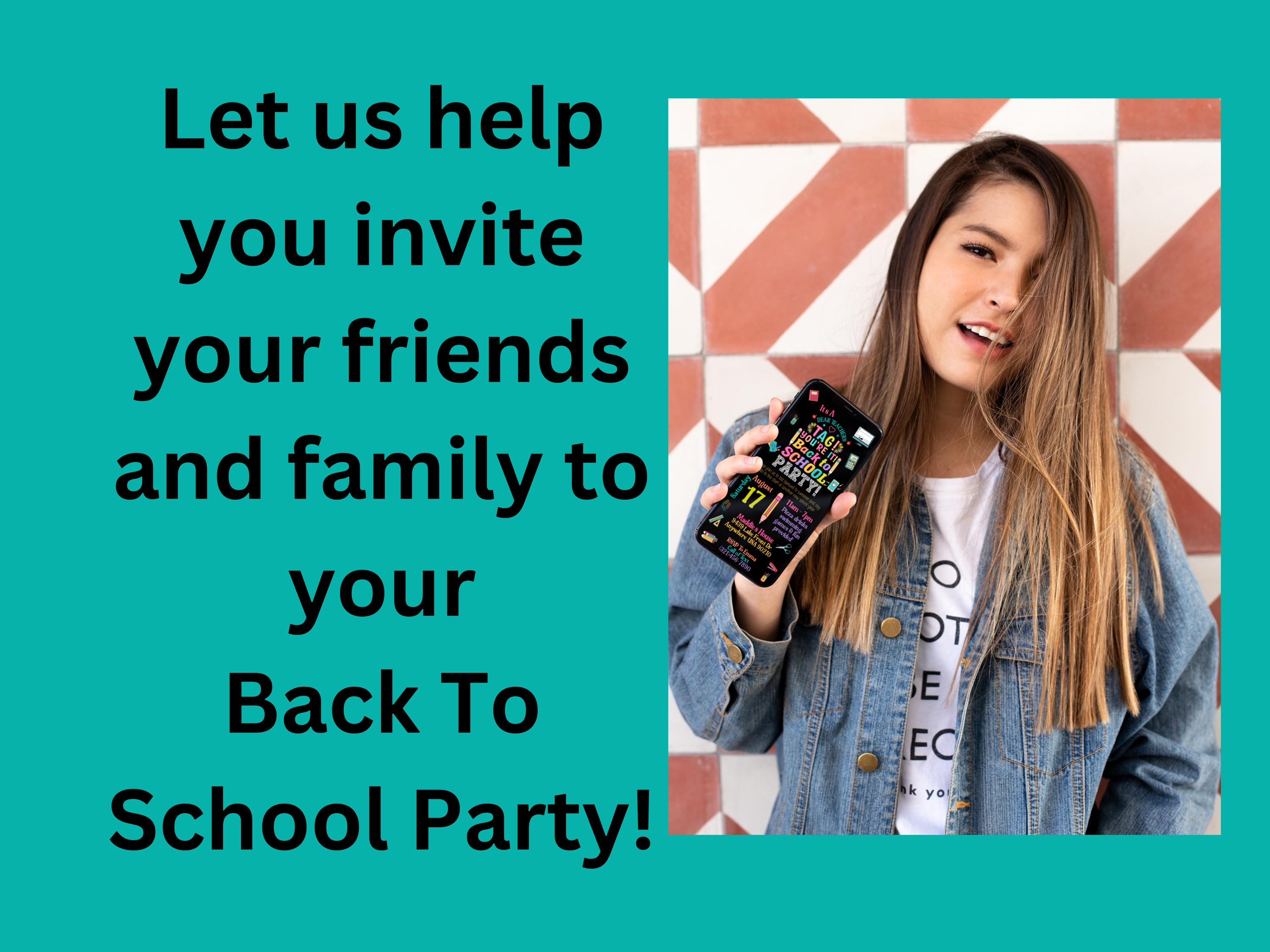 Digital Back to School Party Invitation Animated Back to School Invite ...