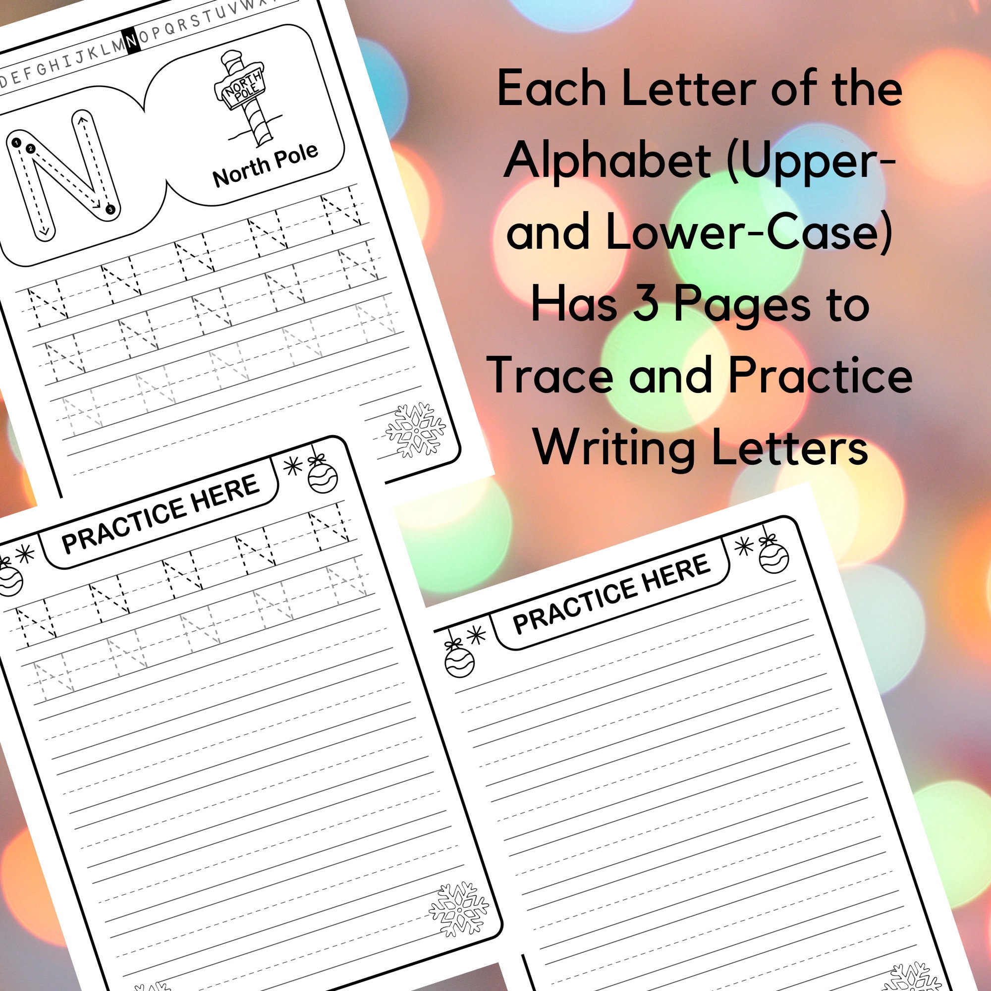 Christmas Letter Tracing Printable Handwriting Tracing and Practice ...