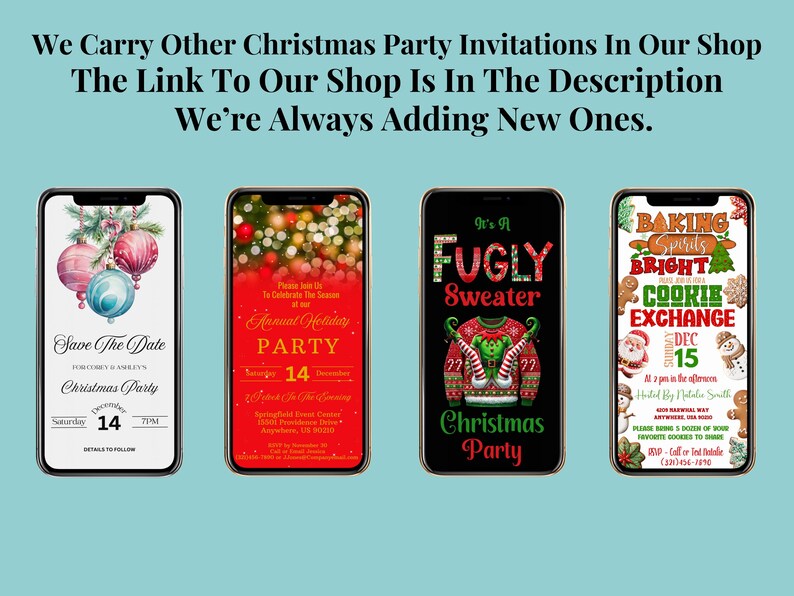Digital Save the Date Christmas Party Invitation Animated Save the Date ...