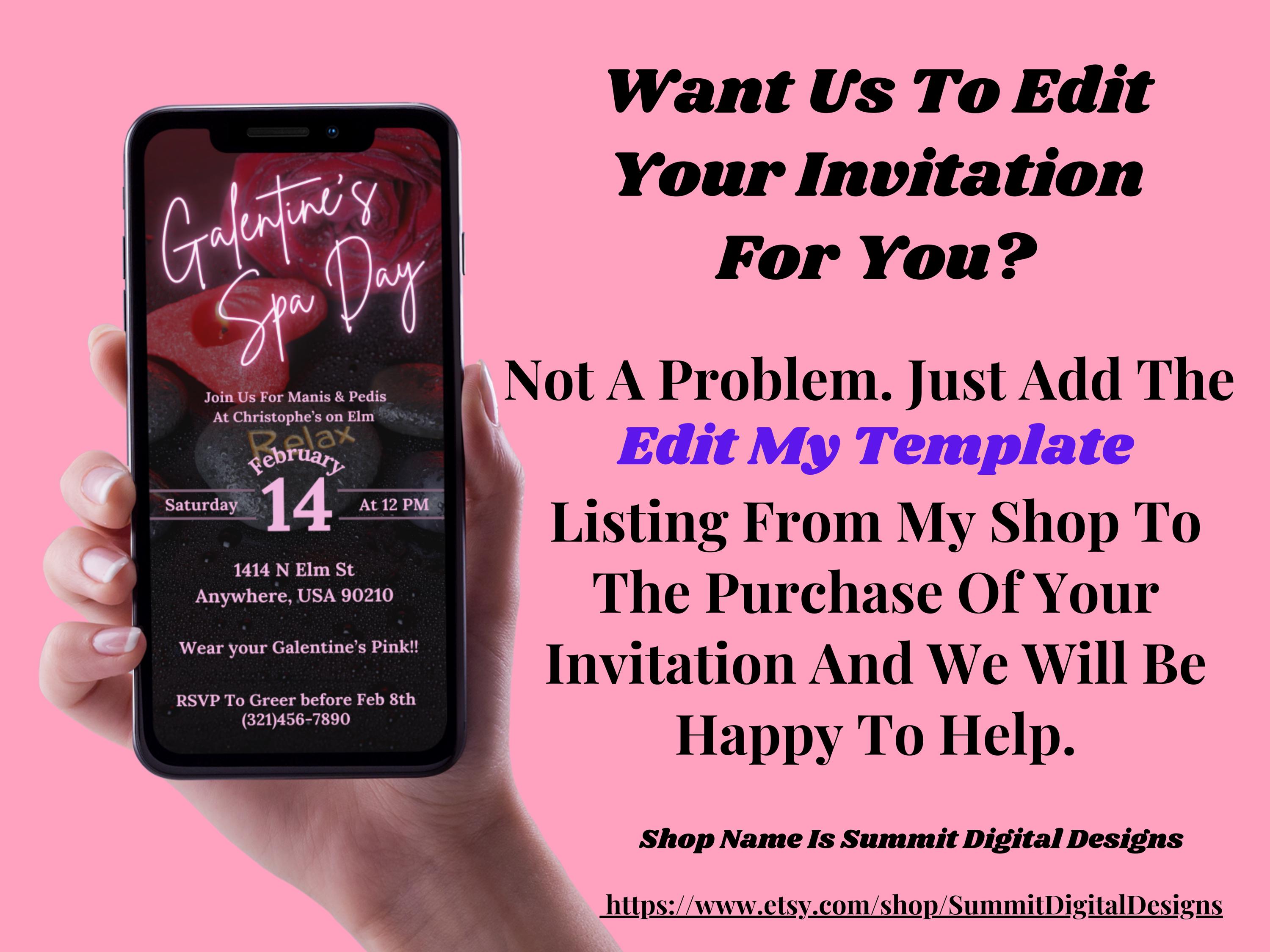 Galentines Day Invitation Digital Spa Party Template Girl Day Out ...