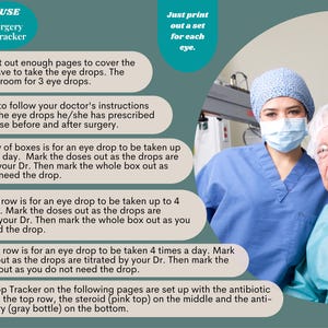 Cataract Eye Drop Schedule for Cataract Surgery Medication Tracker Eye ...
