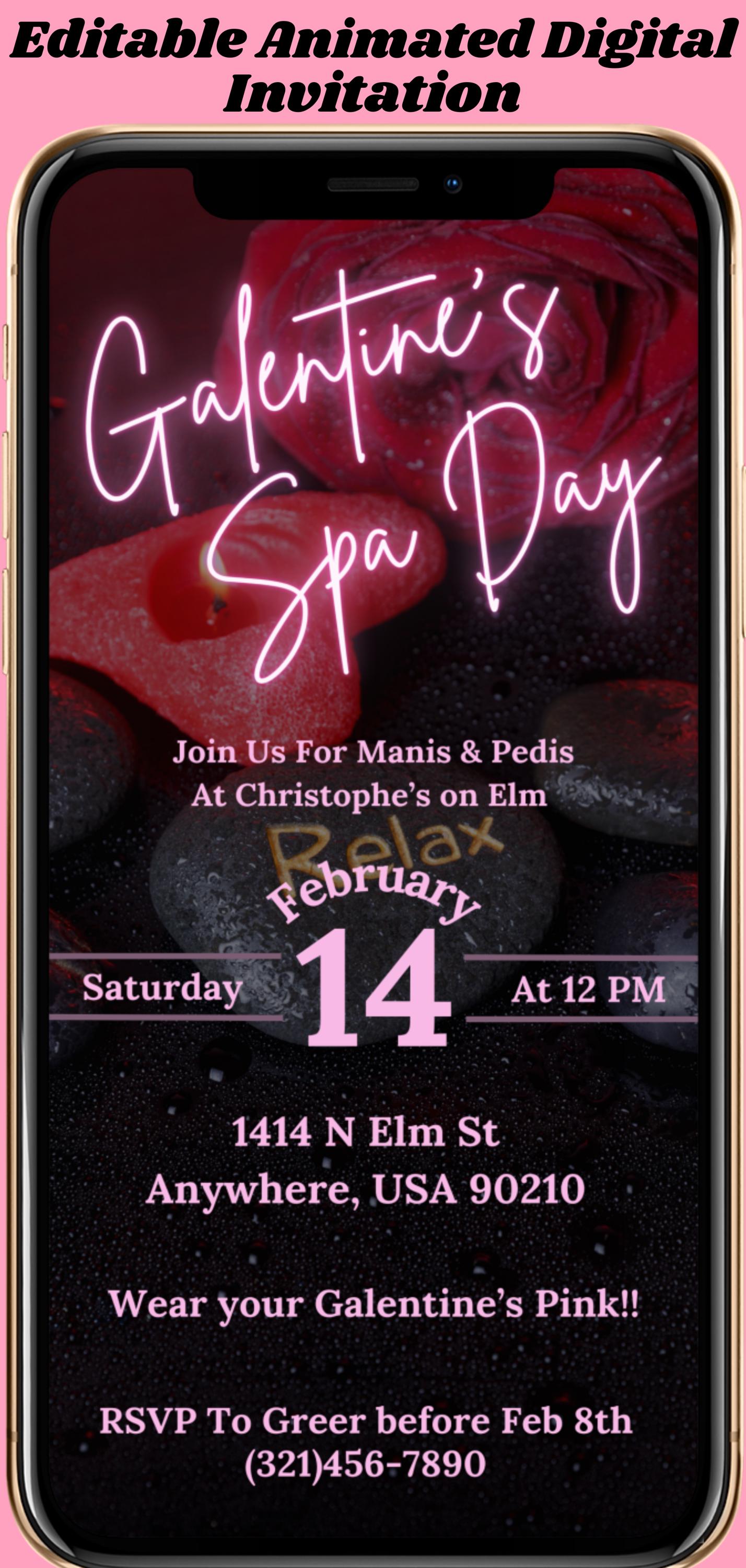 Galentines Day Invitation Digital Spa Party Template Girl Day Out ...