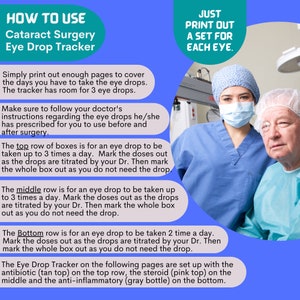 Cataract Surgery Eye Drop Tracker Eye Drop Schedule for - Etsy