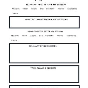 Therapy Session Check In: Digital Download Journal Prompt and Tracker ...