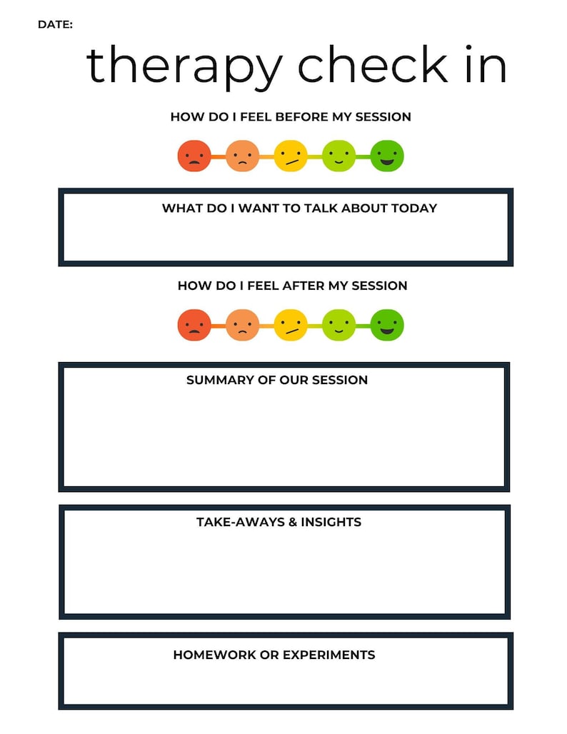 Therapy Check in Cards: Digital Download Resource for Clients and ...