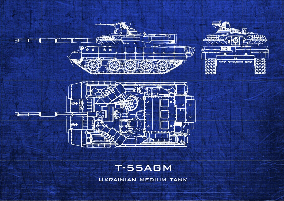 T-55AGM Ukrainian Tank Blueprint - Etsy Singapore