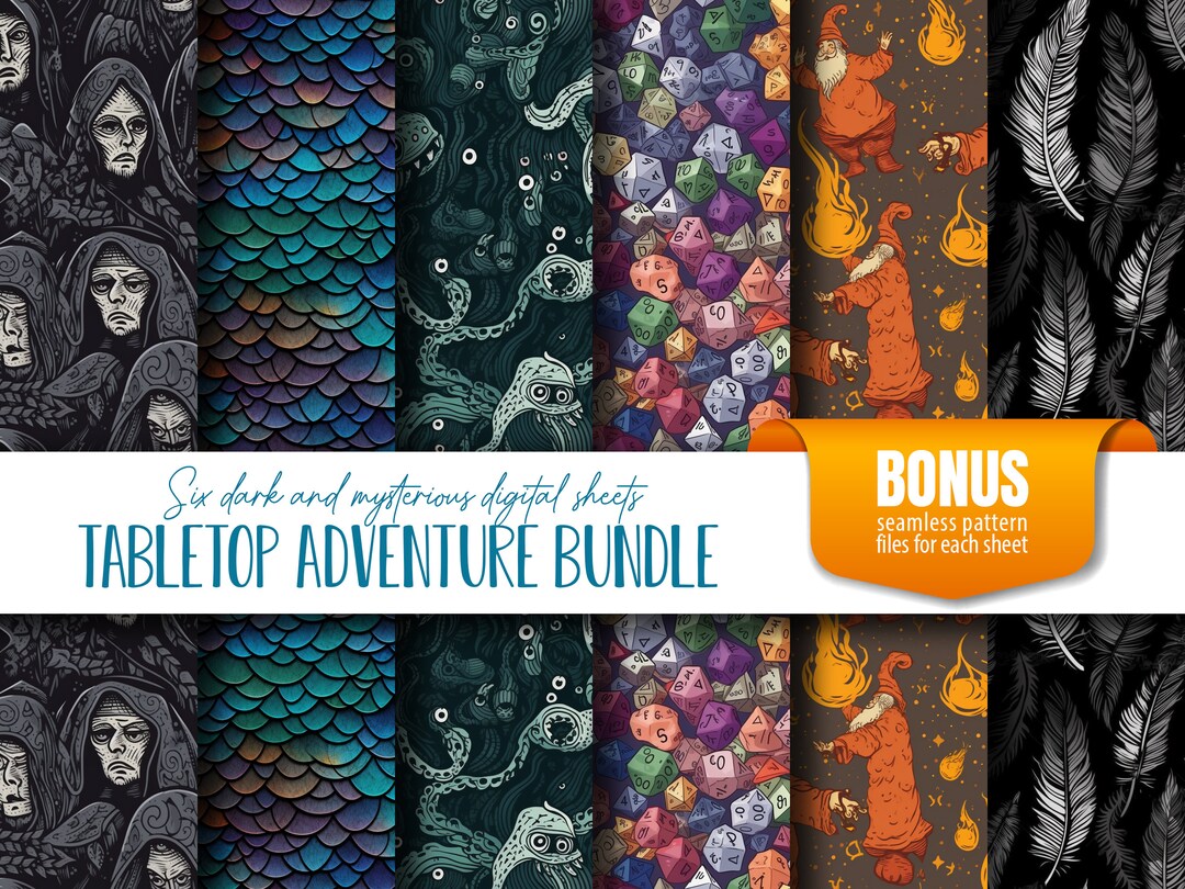 Digital Paper | Tabletop Adventure Theme | Dungeons and Dragons Paper ...