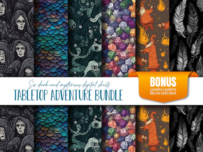 Digital Paper | Tabletop Adventure Theme | Dungeons and Dragons Paper ...