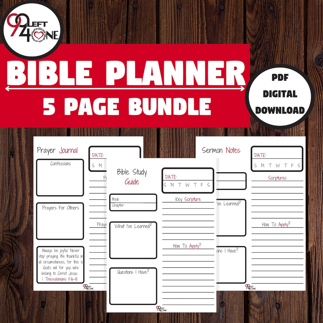 Bible Planner Printable, Faith Based Journal, Bible Study Printable ...