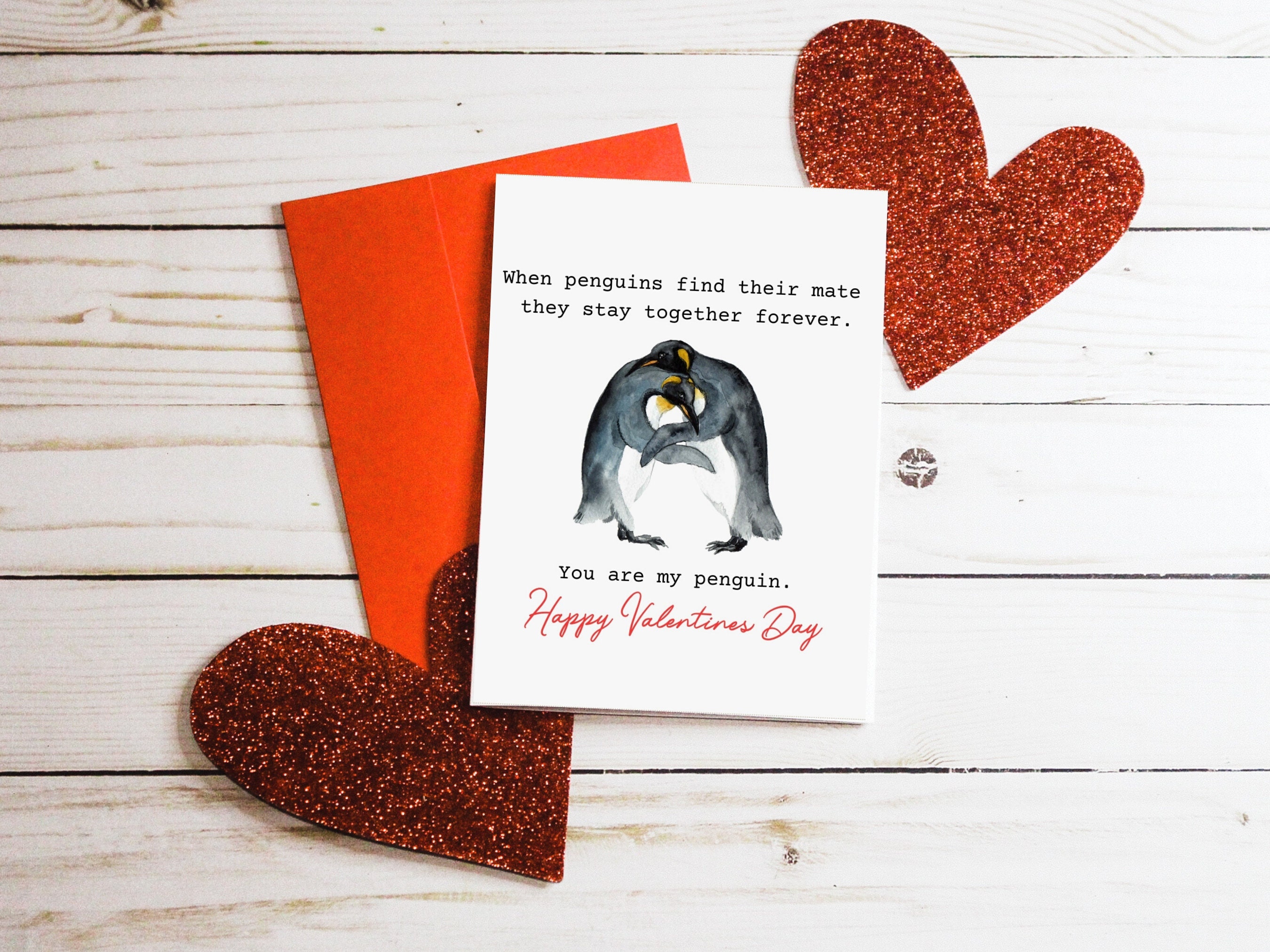 Printable Valentines Card, Editable Valentine Card, You Are My Penguin ...