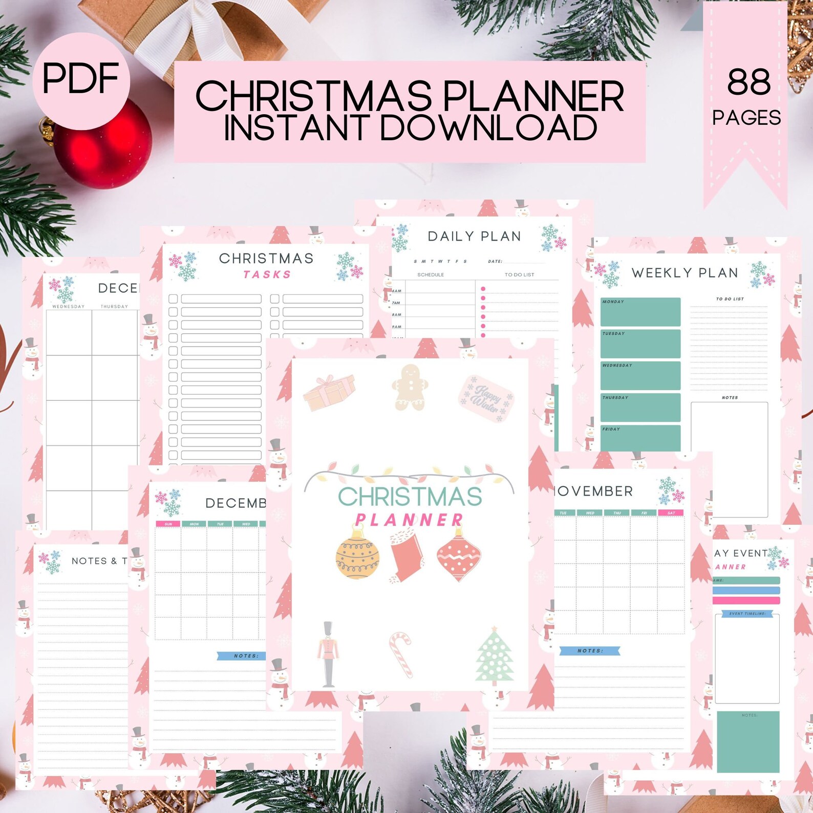 Christmas Planner Printable, Holiday Planner Printable, Christmas Gift ...