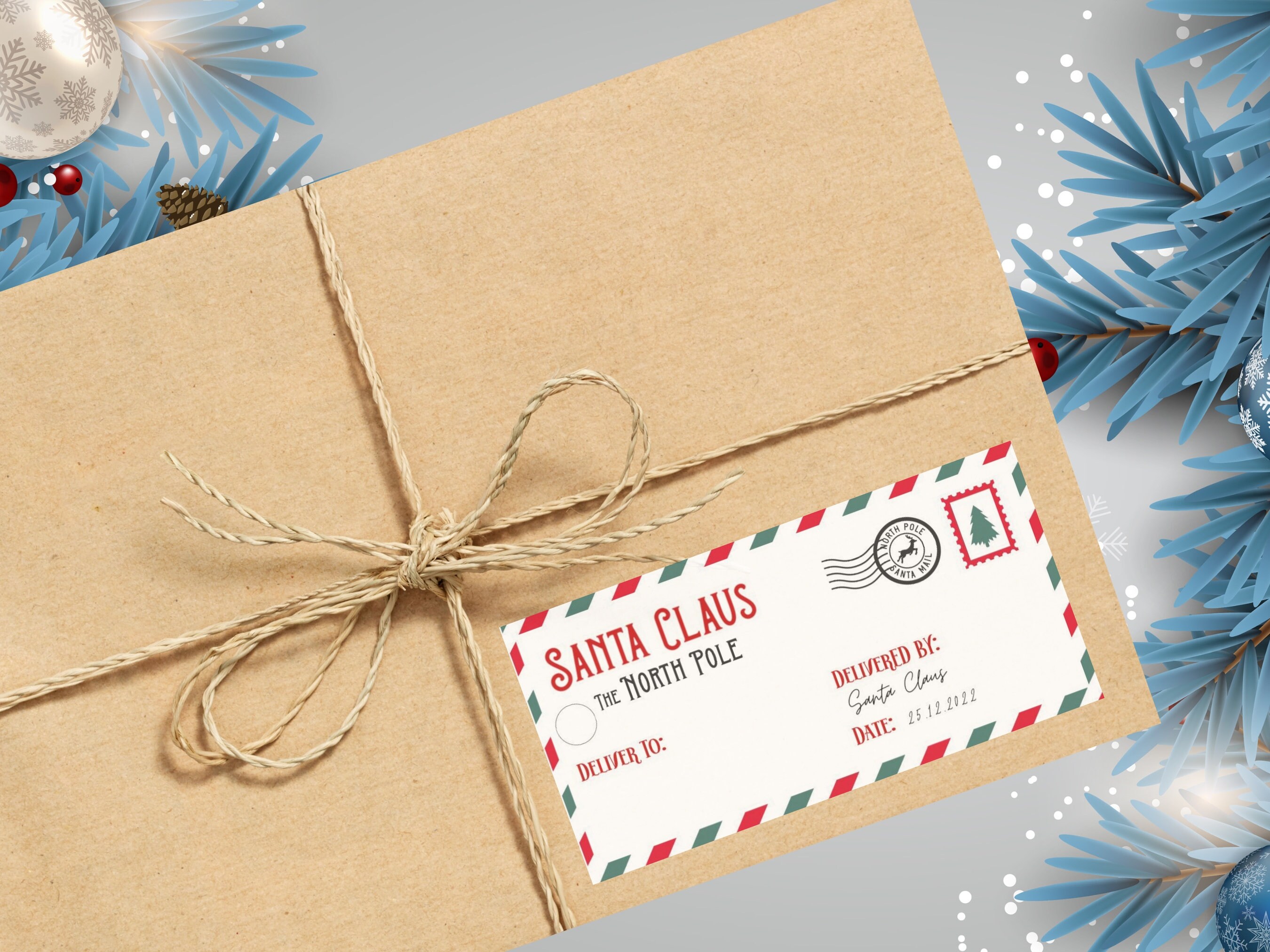 North Pole Express Gift Tag Stickers for Christmas Custom From Santa ...