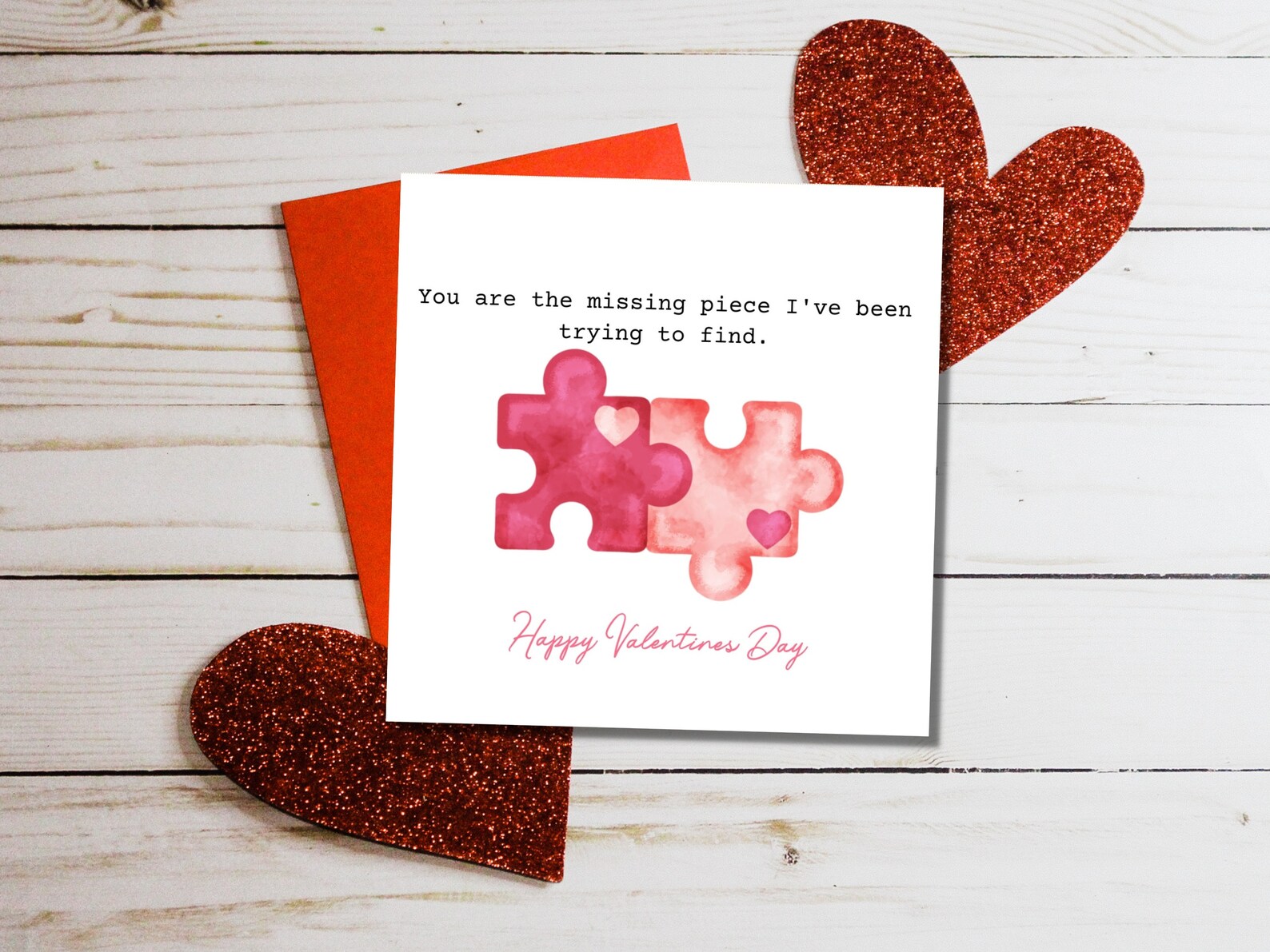 Missing Puzzle Pience Printable Valentines Card - Editable Valentine ...