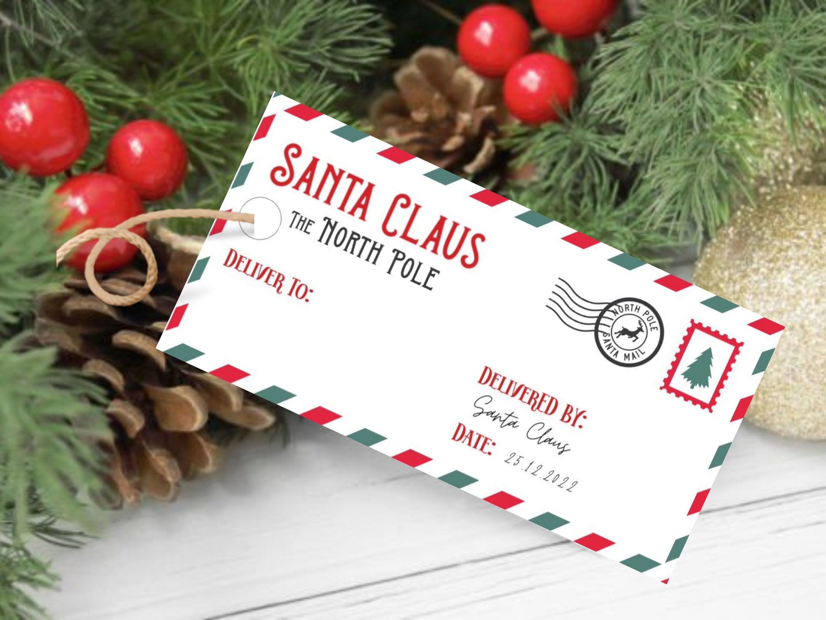North Pole Express Gift Tag Stickers for Christmas Custom From Santa ...