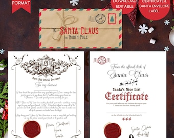 Editable Santa Letter and Nice List Certificate, Personalised Letter ...