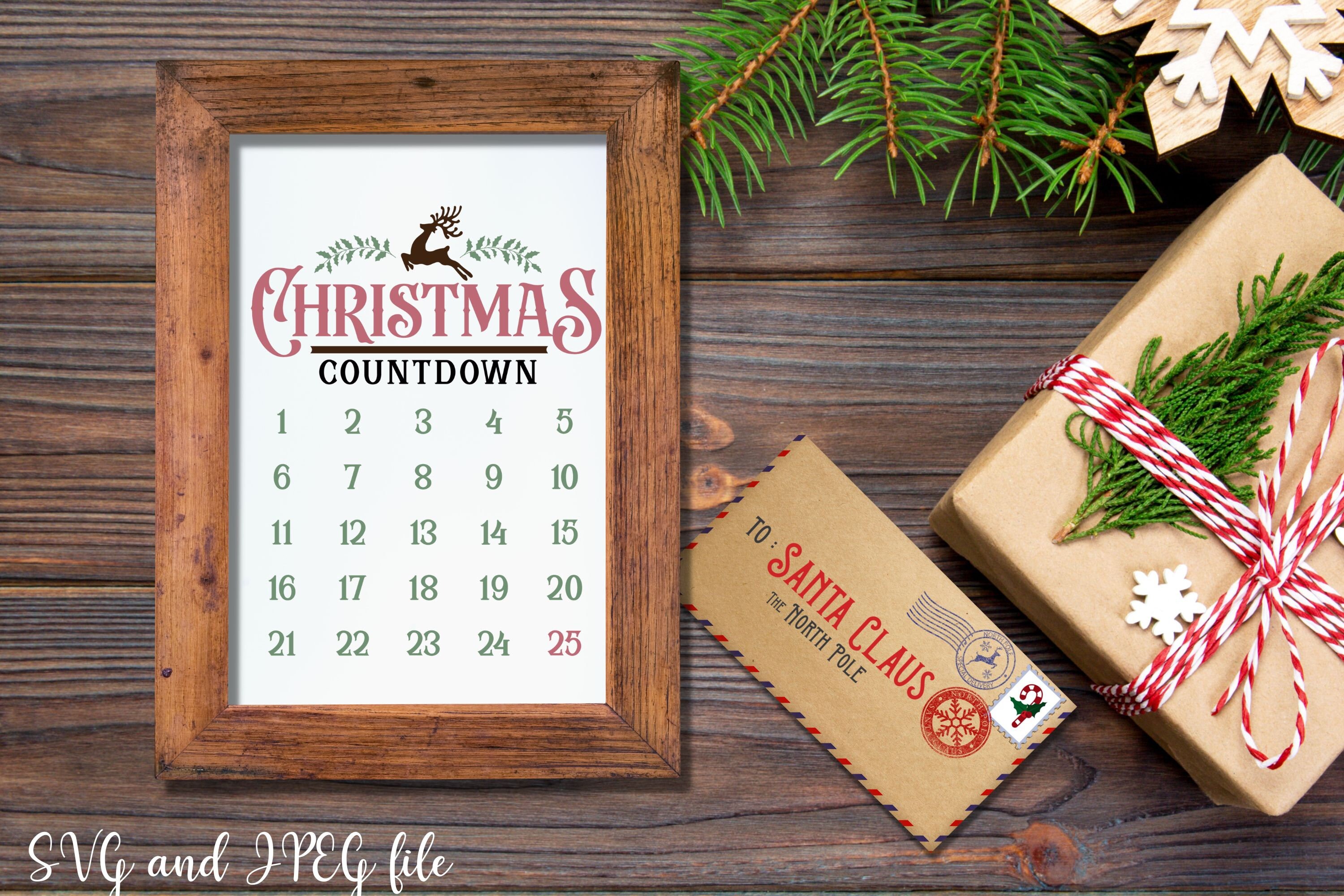 Christmas Countdown Calendar SVG / Digital File / Laser Cut File ...