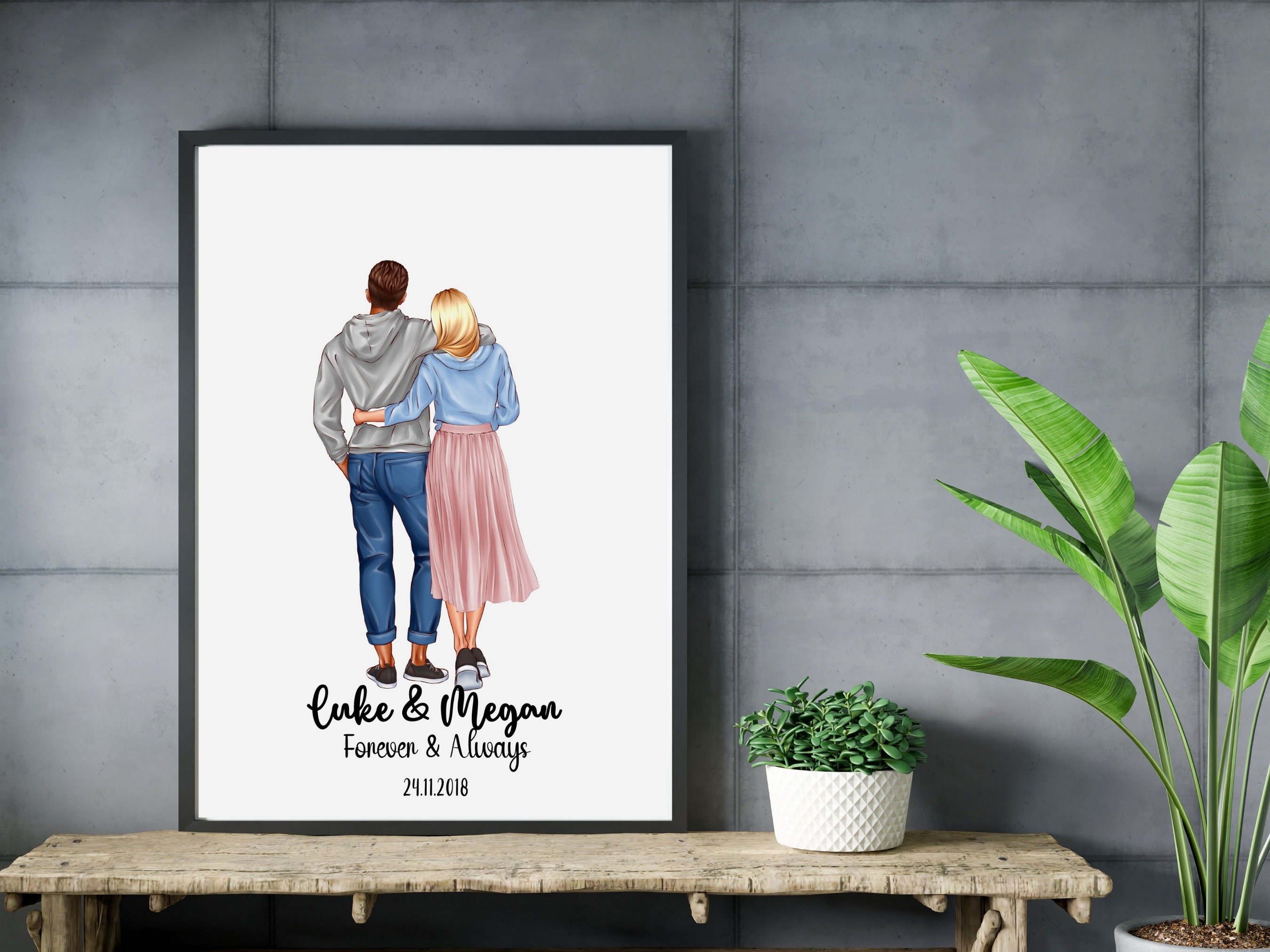 PERSONALISED Couples Print, A4 Printable Valentine Gift, Couples Gift ...