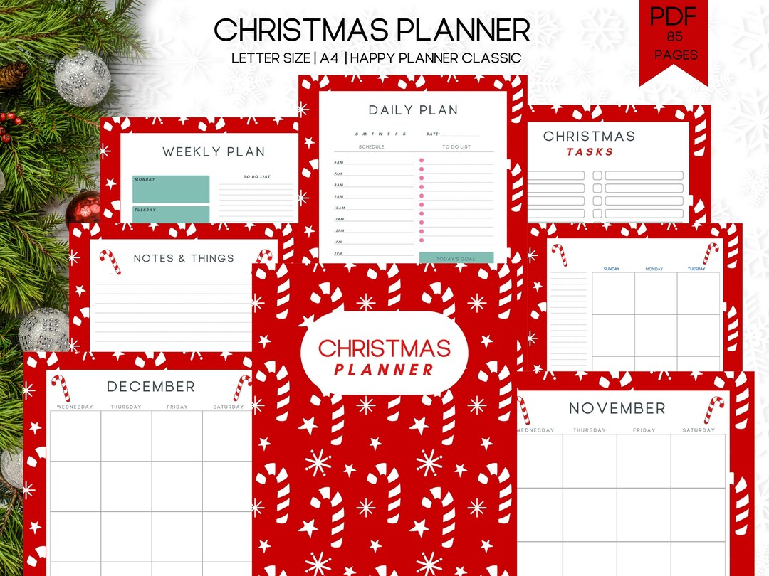 Christmas Planner Printable: Holiday Budget, Gift List, Tasks (PDF ...