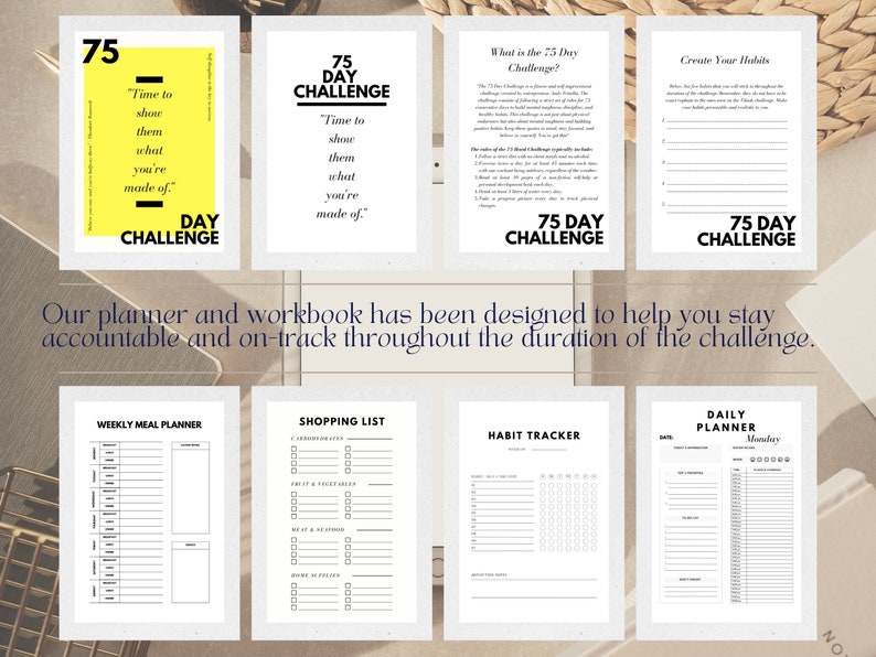 75 Hard Challenge Planner and Journal 75 Hard Challenge Fitness Tracker ...