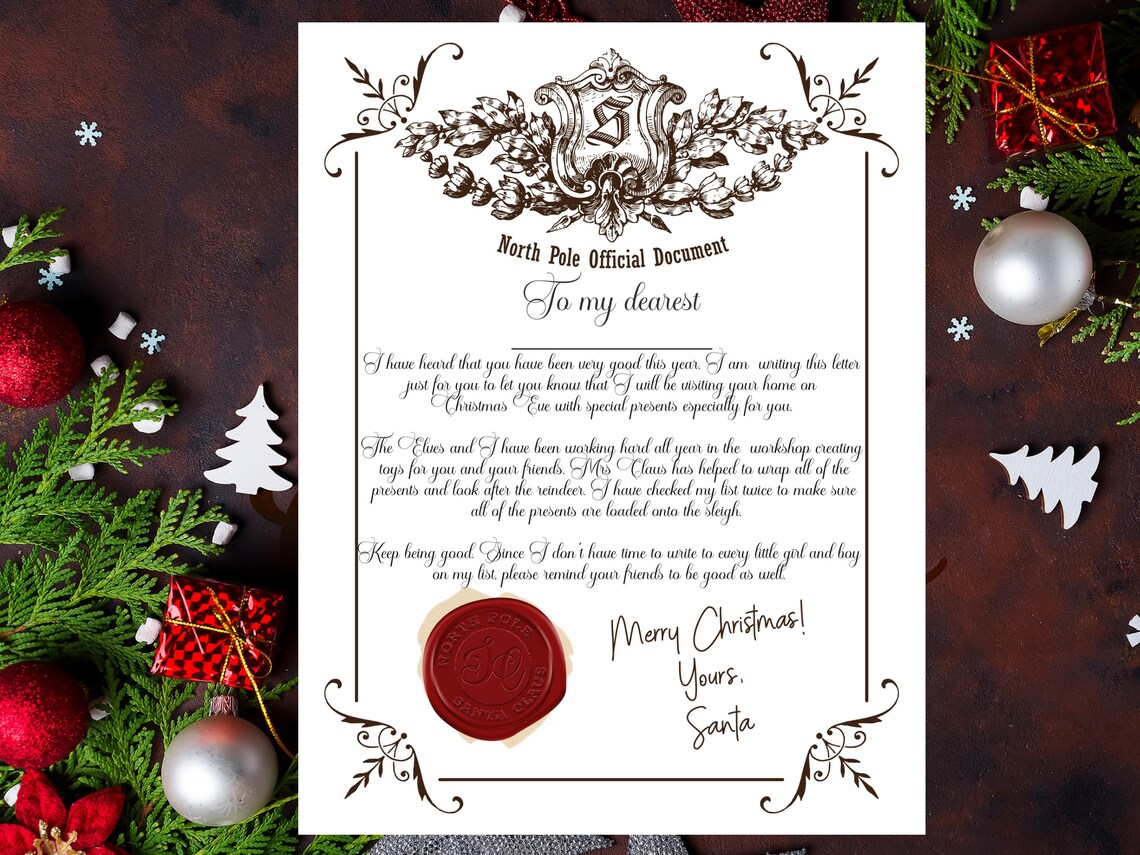 Instant Download Editable Santa Letter and Nice List Certificate ...