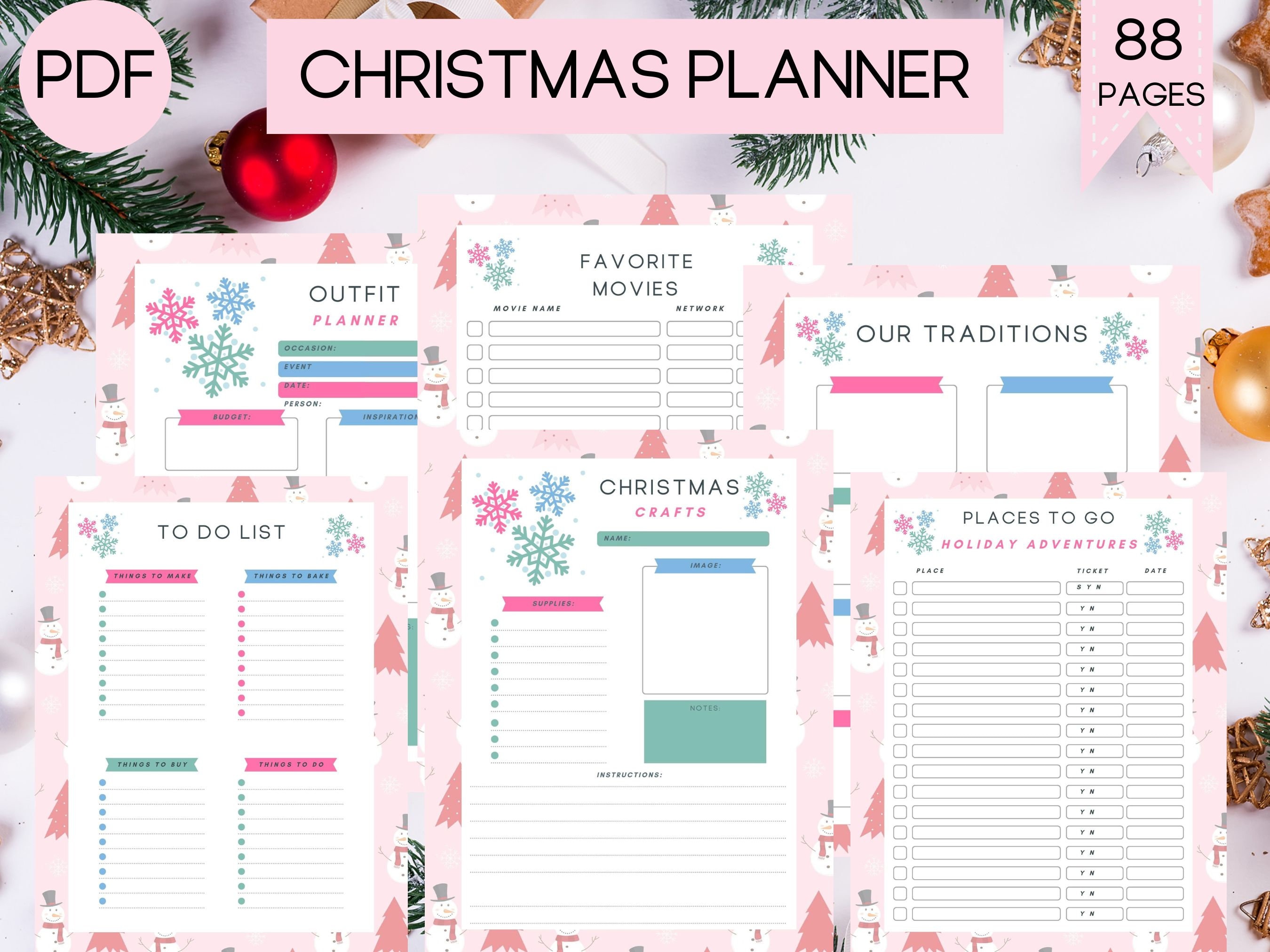Christmas Planner Printable, Holiday Planner Printable, Christmas Gift ...