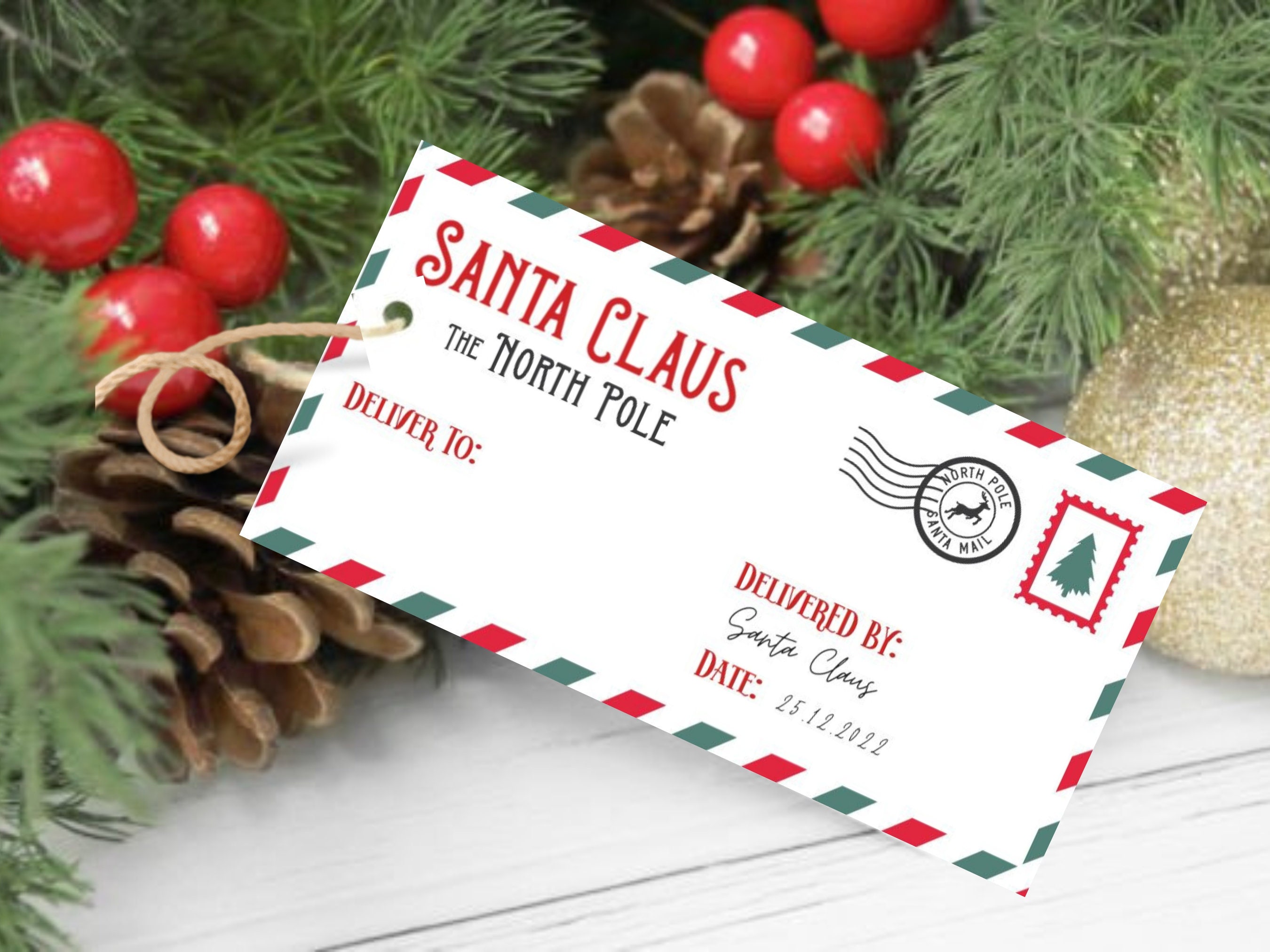 North Pole Express Gift Tag Stickers for Christmas Custom From Santa ...