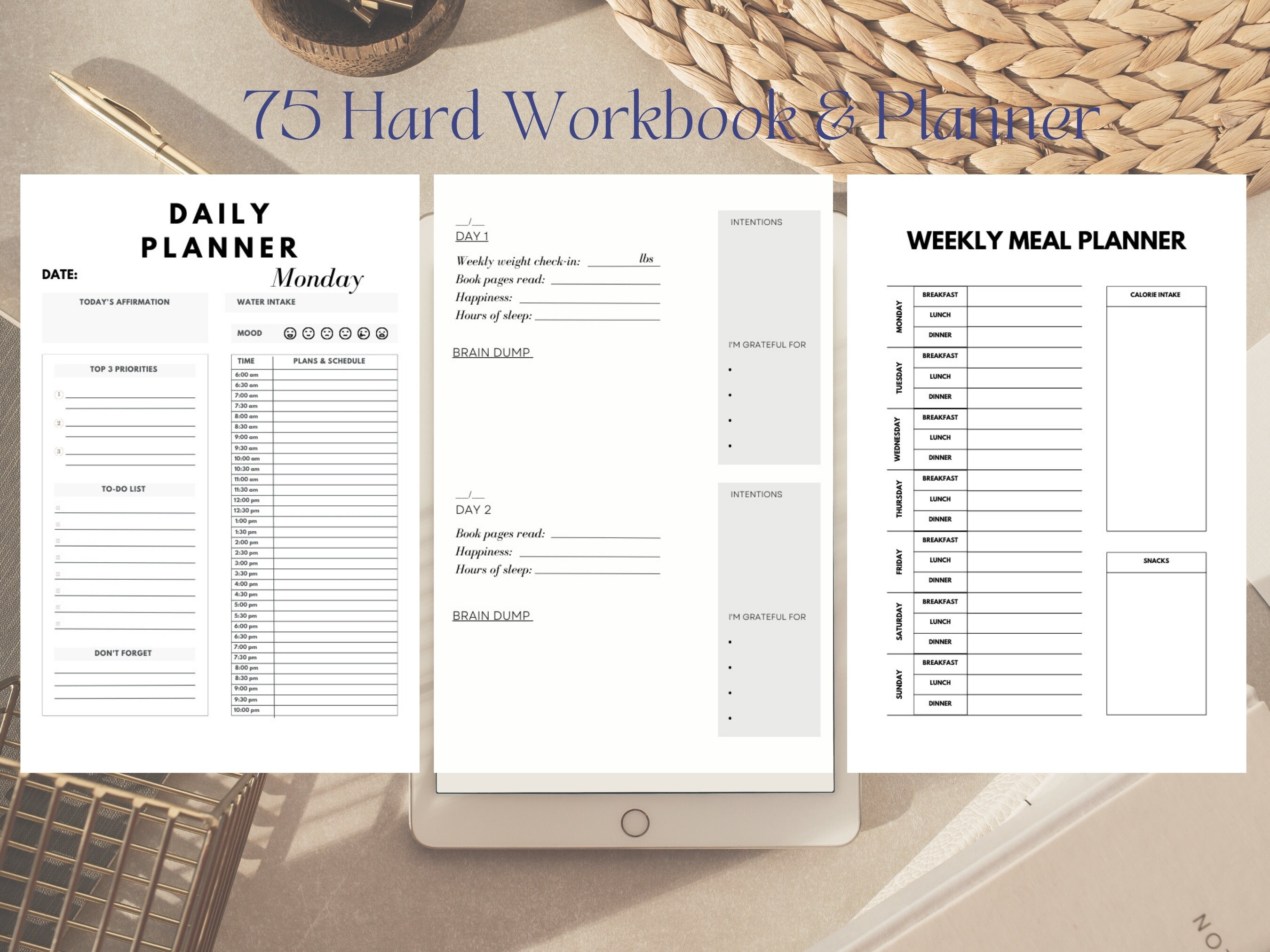 75 Hard Challenge Planner and Journal 75 Hard Challenge Fitness Tracker ...