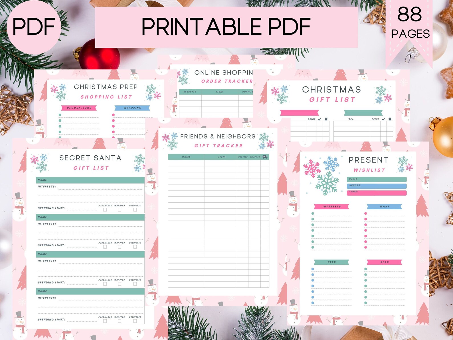 Christmas Planner Printable, Holiday Planner Printable, Christmas Gift ...