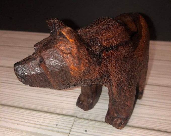Ironwood Standing Bear Wood Carving - Hand-carved by Arizona Artist 5.5 ...