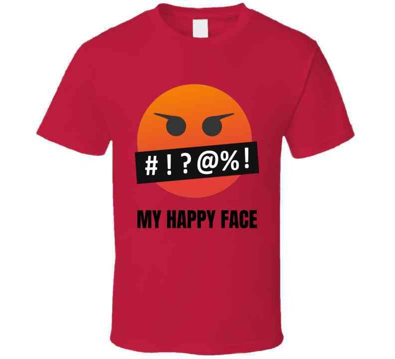 Mad Angry Emoji Curse Happy Face Funny Gift T Shirt - Etsy