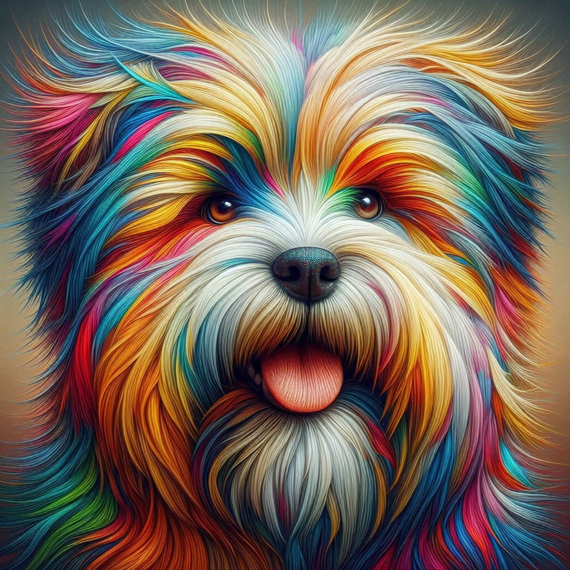 Colourful Pastel Dog;s , - Etsy