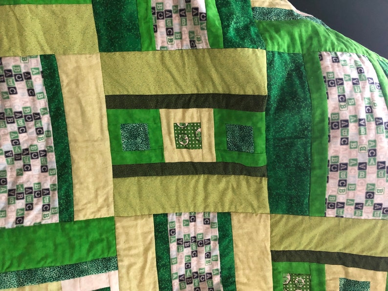ABC Shamrock Handmade Baby Quilt - Etsy