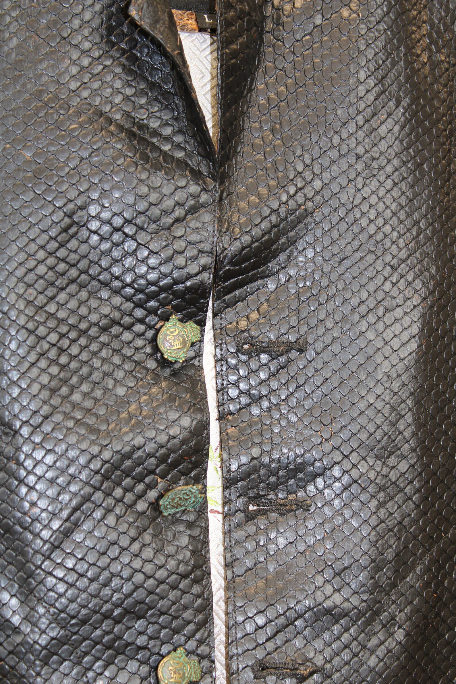 Snakeskin Leather Jacket Voodoo Skull Hand Painted Michael Houghton ...