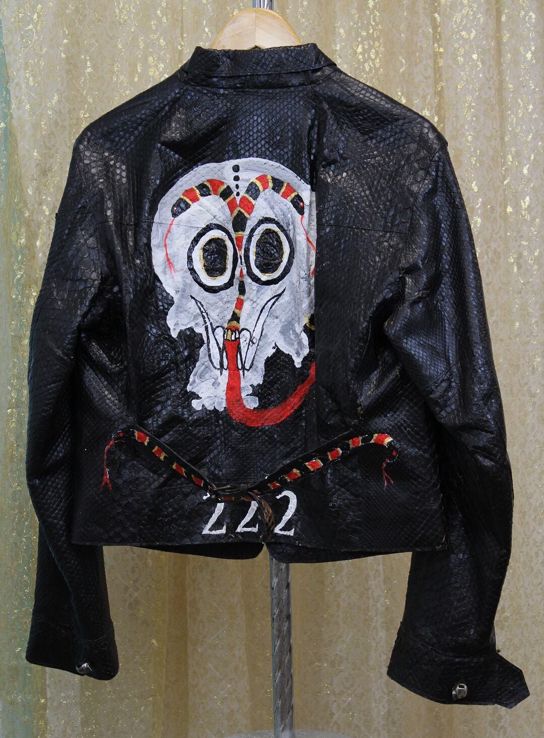 Snakeskin Leather Jacket Voodoo Skull Hand Painted Michael Houghton ...