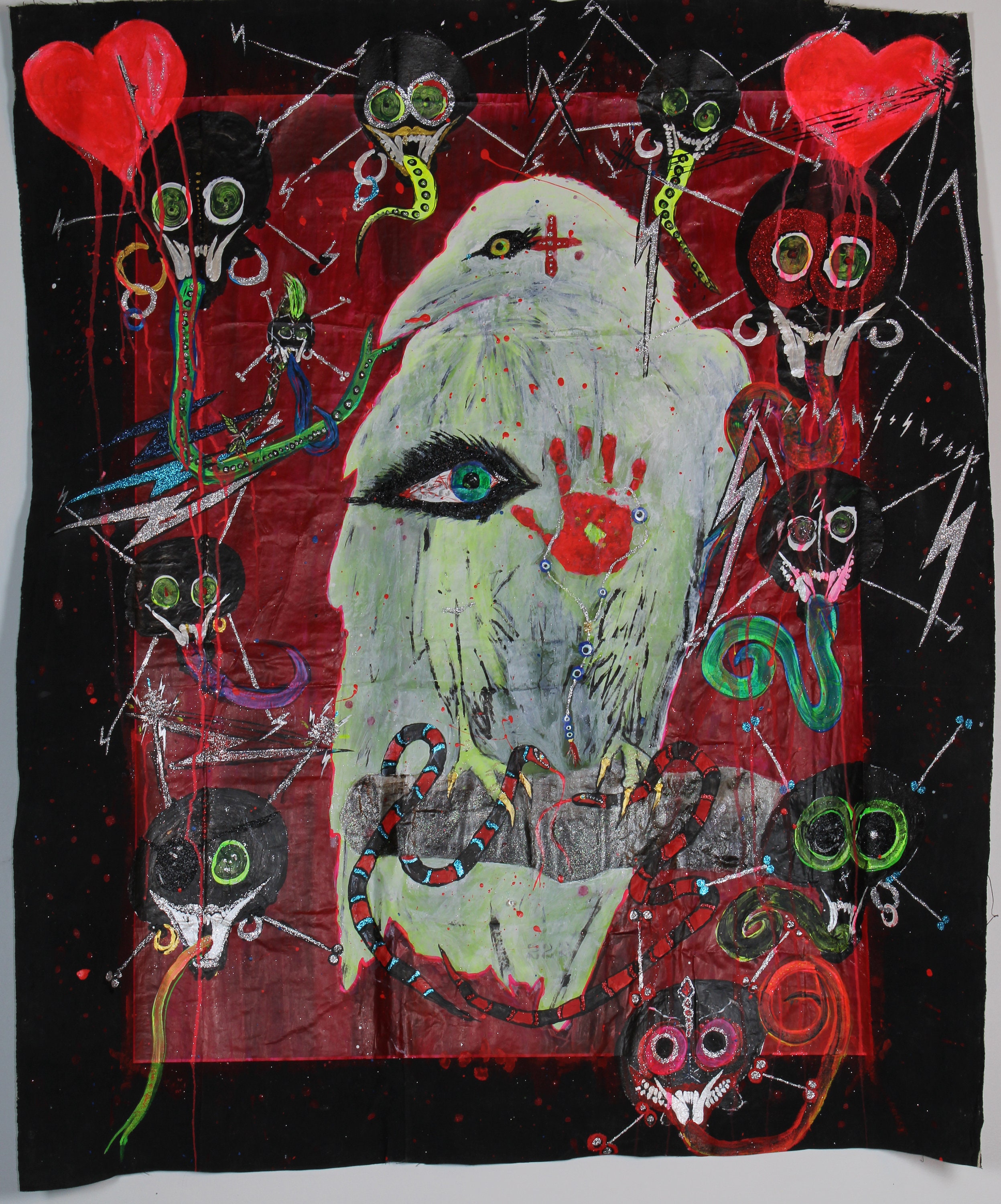 Ghost Raven "the Native" Rock Art Acrylic Mixed Media Original Painting ...